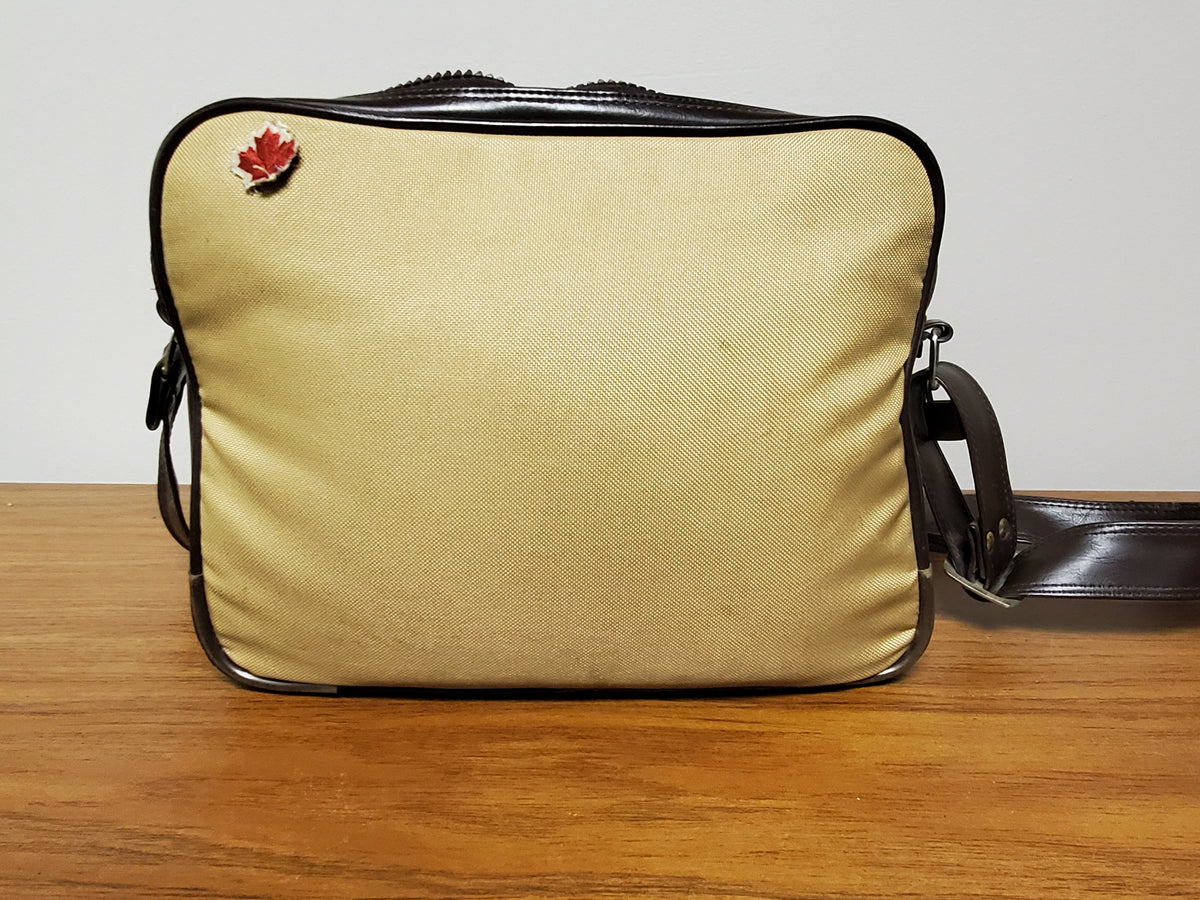 Vintage Optex Used Film Camera Bag Gold & Brown Leather Large ...